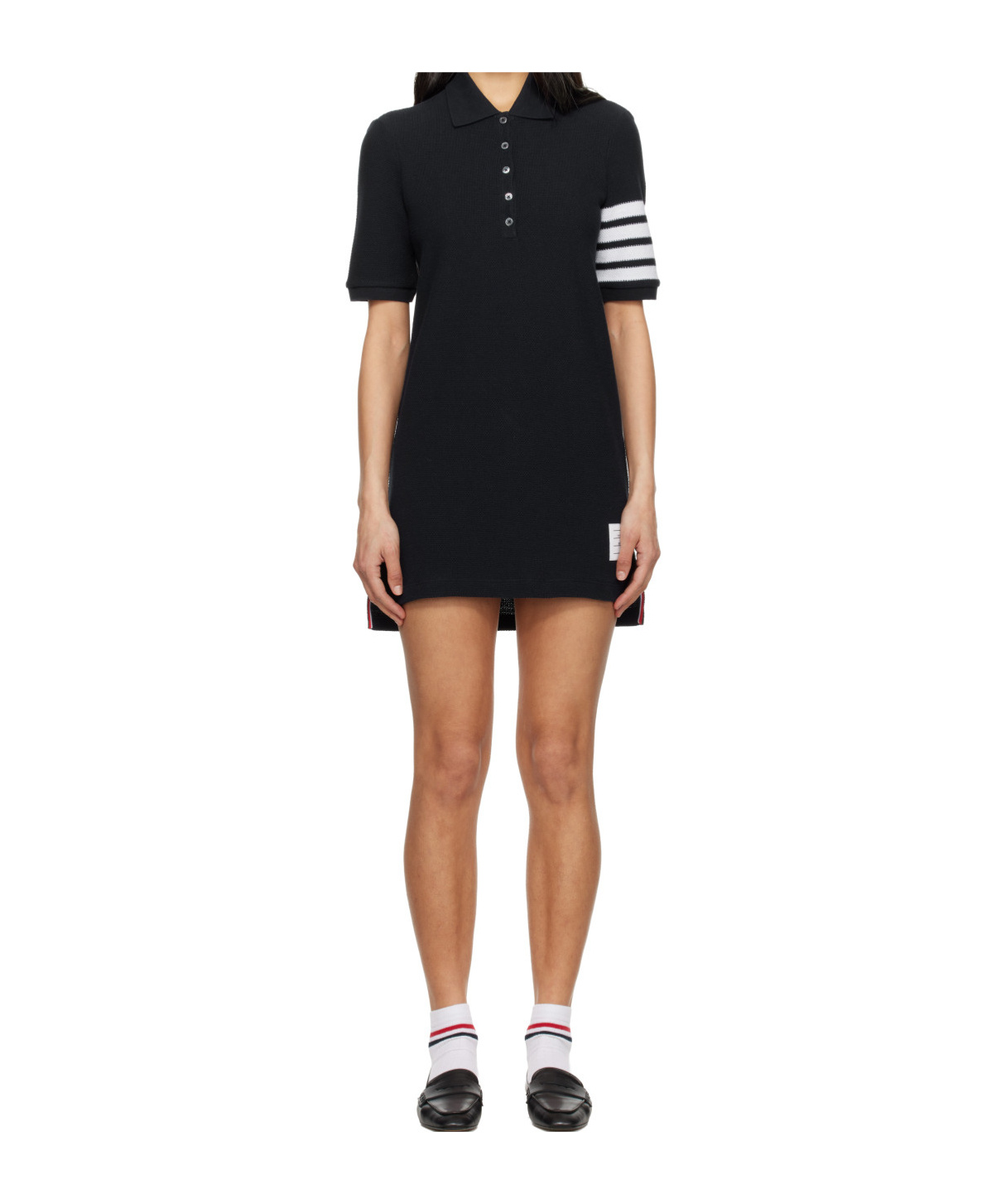 THOM BROWNE Thom Browne Patch Detail 4-Bar Mini Polo Dress
